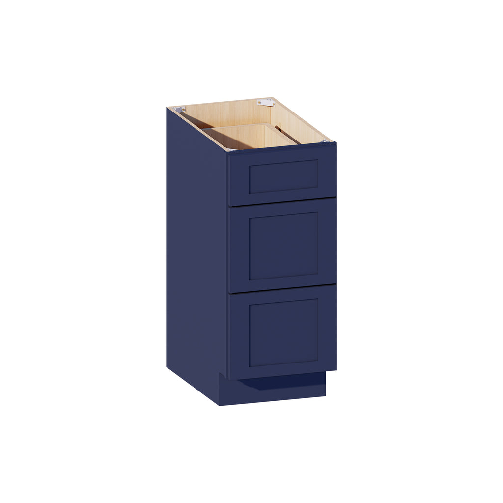 3DB15 RTA Navy Blue Shaker 3 Drawers 15"W Kitchen Drawer Base Cabinet ...