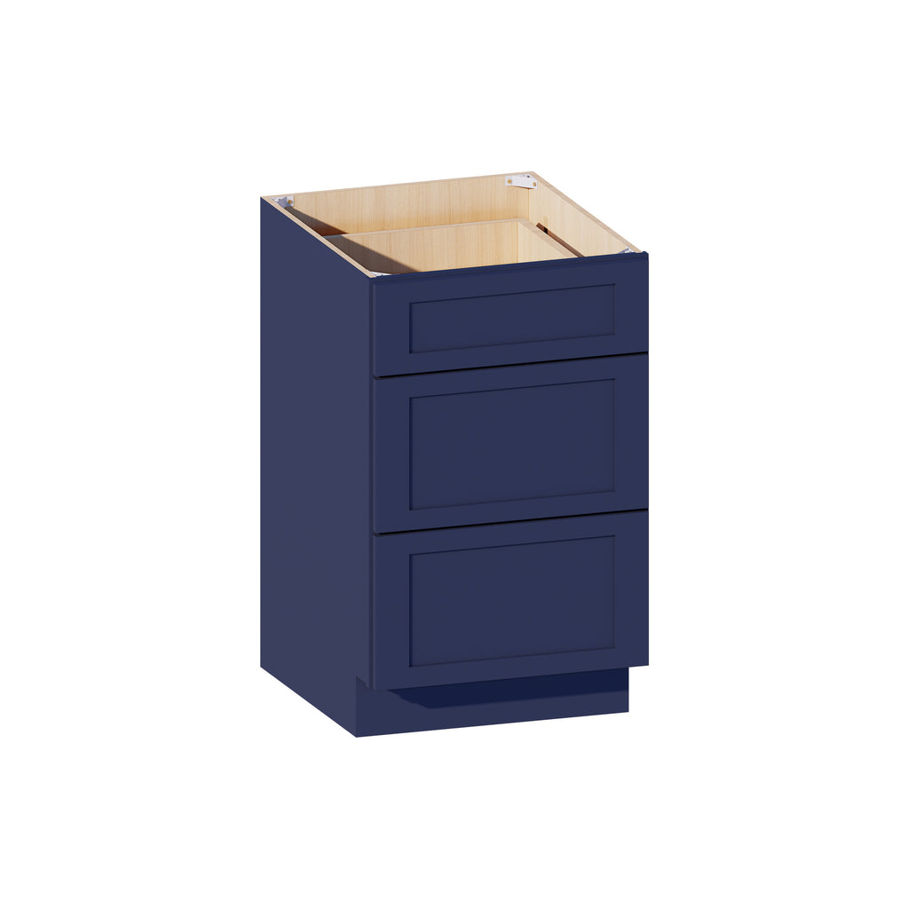 3DB21 RTA Navy Blue Shaker 3 Drawers 21"W Kitchen Drawer Base Cabinet ...