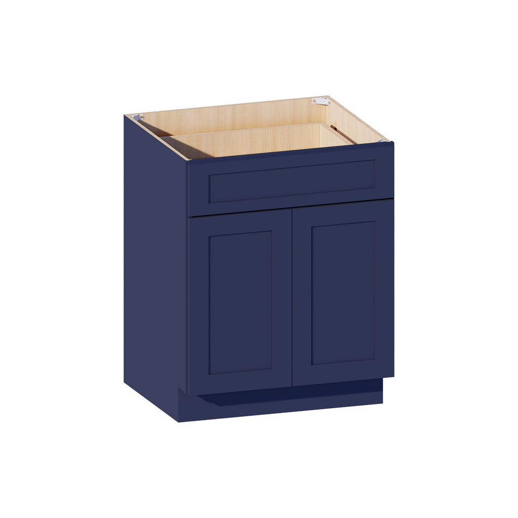 Navy Blue Shaker Standard Base Cabinet 33"W 2 Doors 2 Drawers 1 ...