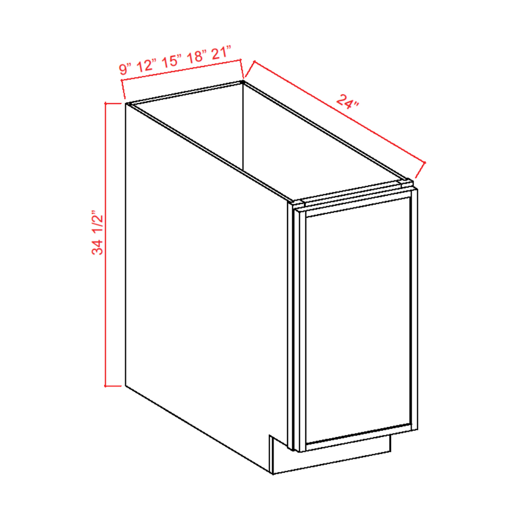 SDW-BFH21: Slim Dove White Shaker 21" Full Height Single Door Standard ...
