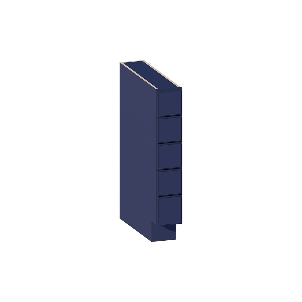 Navy Blue Shaker Spice Pull-Out Drawer Base Cabinet 6"W 5 Drawers ...