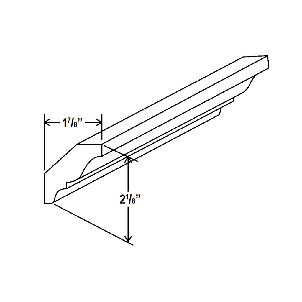 IB-CM8: Iron Black 96"W x 2-1/8"H x 1-7/8"T Crown Molding – homecabinets