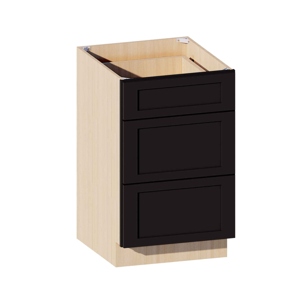 21"W Drawer Base Cabinet 3 Drawers RTA Kitchen Shaker 3DB21 Iron Black ...
