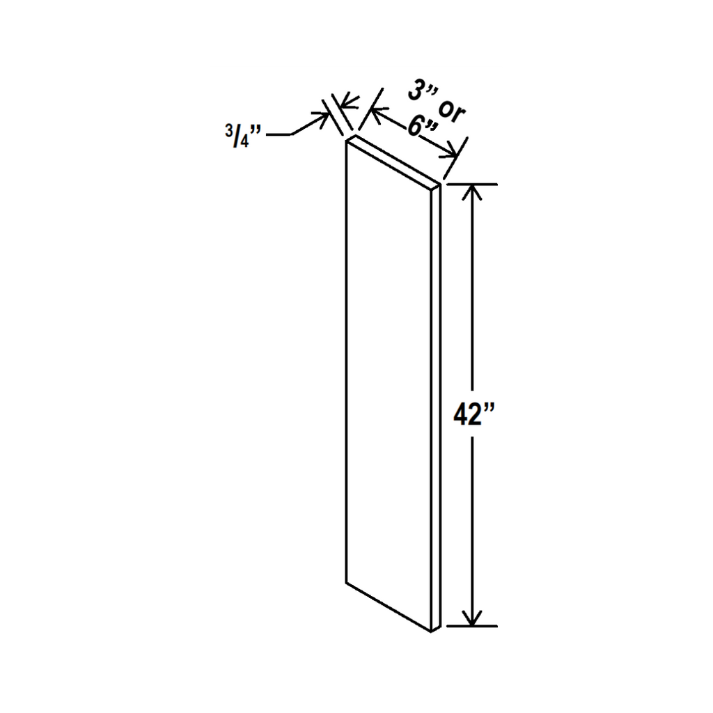 F342 RTA Double Dove White 03"W × 42"L All-Purpose Filler – homecabinets