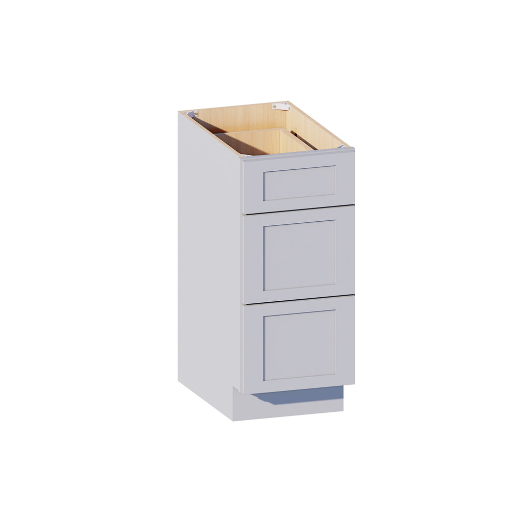15"W Drawer Base Cabinet 3 Drawers RTA Kitchen Shaker 3DB15 Dove Gray ...
