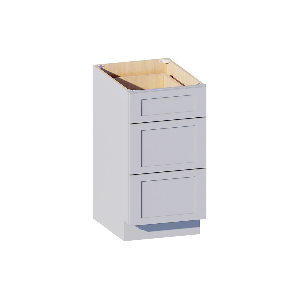 3DB18 RTA Dove Gray Shaker 3 Drawers 18"W Kitchen Drawer Base Cabinet ...