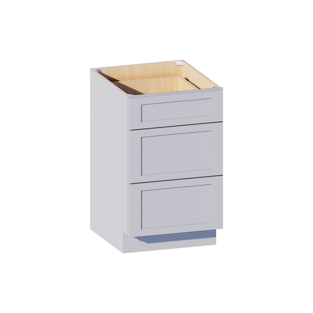Dove Gray Shaker Drawer Base Cabinet 21"W 3 Drawers Kitchen 3DB21 (RTA ...