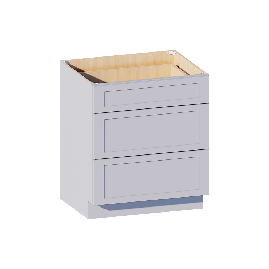 Dove Gray Shaker Drawer Base Cabinet 30"W 3 Drawers Kitchen 3DB30 (RTA ...