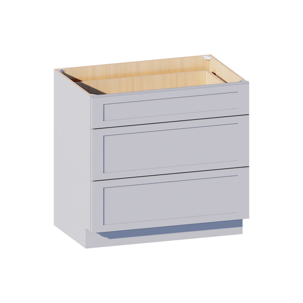 Dove Gray Shaker Drawer Base Cabinet 36"W 3 Drawers Kitchen 3DB36 (RTA ...