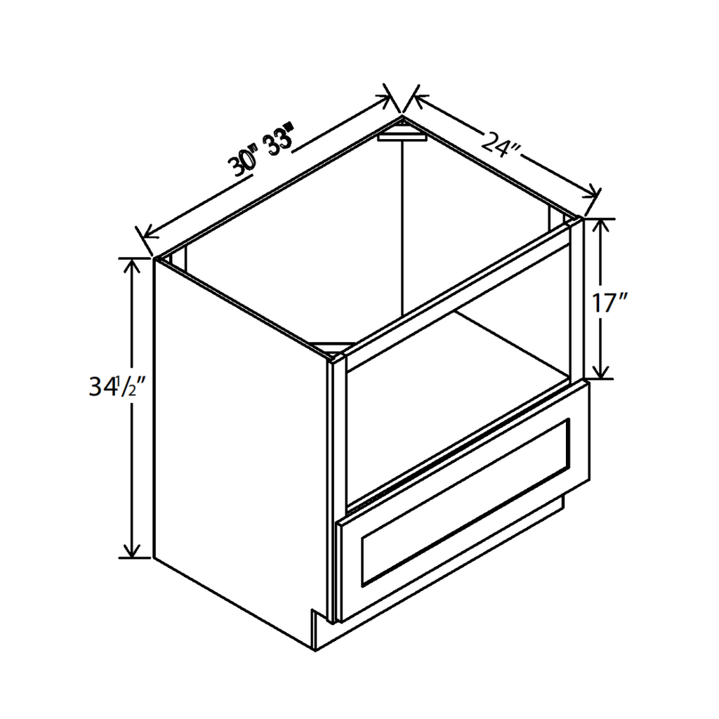 MB33 RTA Aston Green Shaker 1 Drawer 33"W Kitchen Microwave Base ...