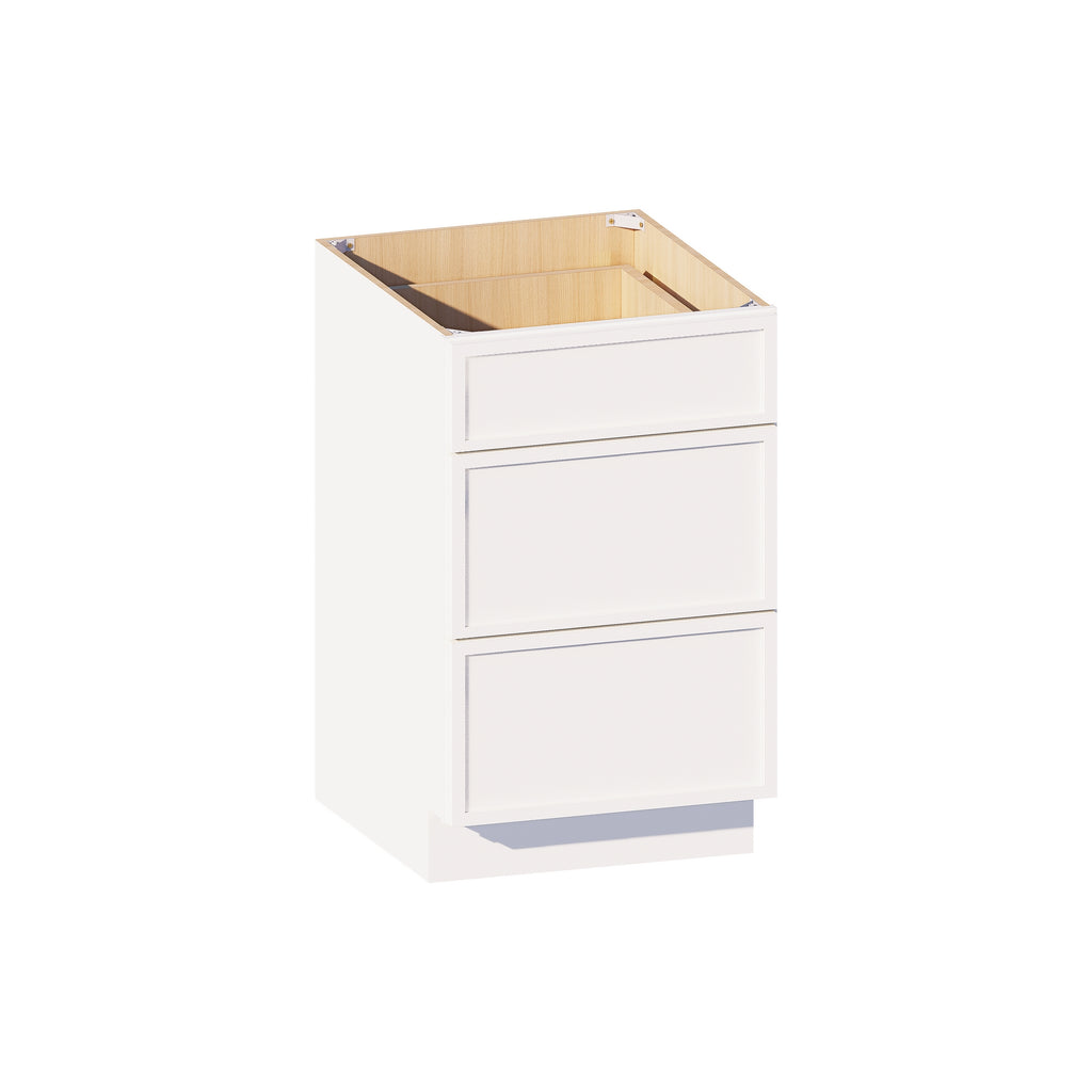 3DB21 RTA Slim Dove White Shaker 3 Drawers 21"W Kitchen Drawer Base ...