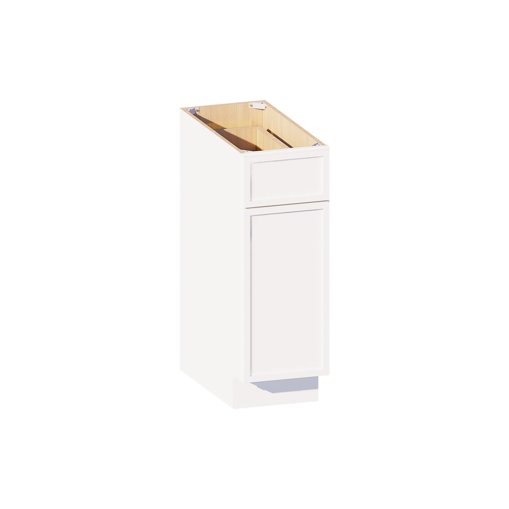 Slim Dove White Shaker Standard Base Cabinet 12"W 1 Door 1 Drawer 1 ...