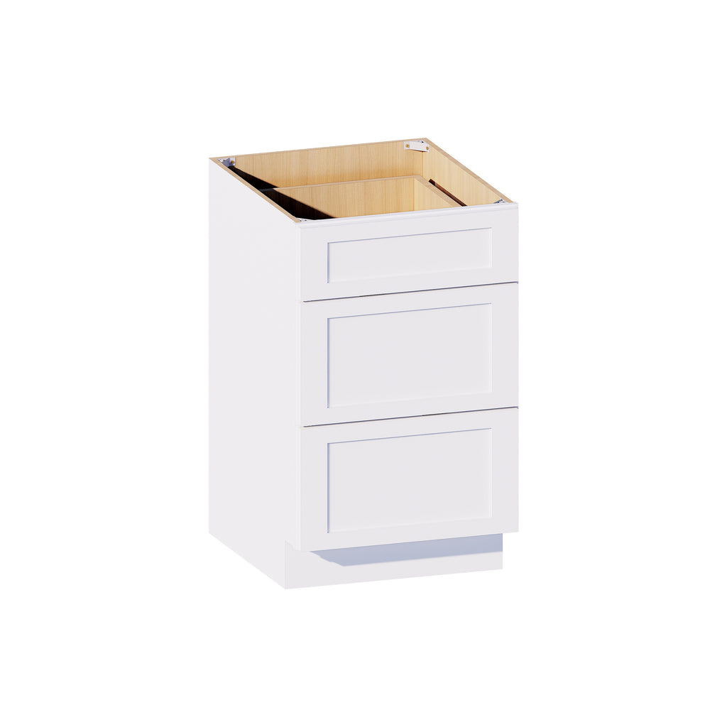 RTA 3 Drawers Drawer Base Cabinet 3DB21 Kitchen Classic White Shaker 21 ...