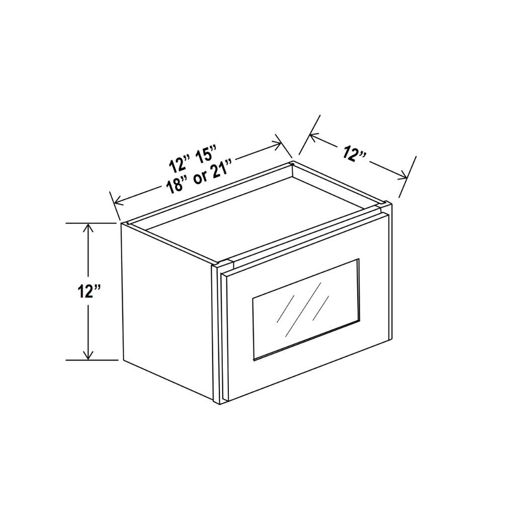 SW-W2112GD: Classic White Shaker 21"W x 12"H Single Glass Door Standar ...