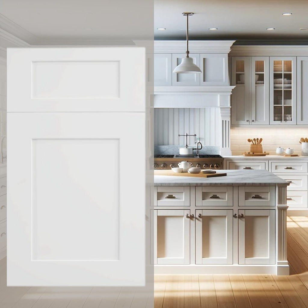 Frost White RTA Kitchen Cabinets Shaker 10 Ft Basic at Wholesale Price ...