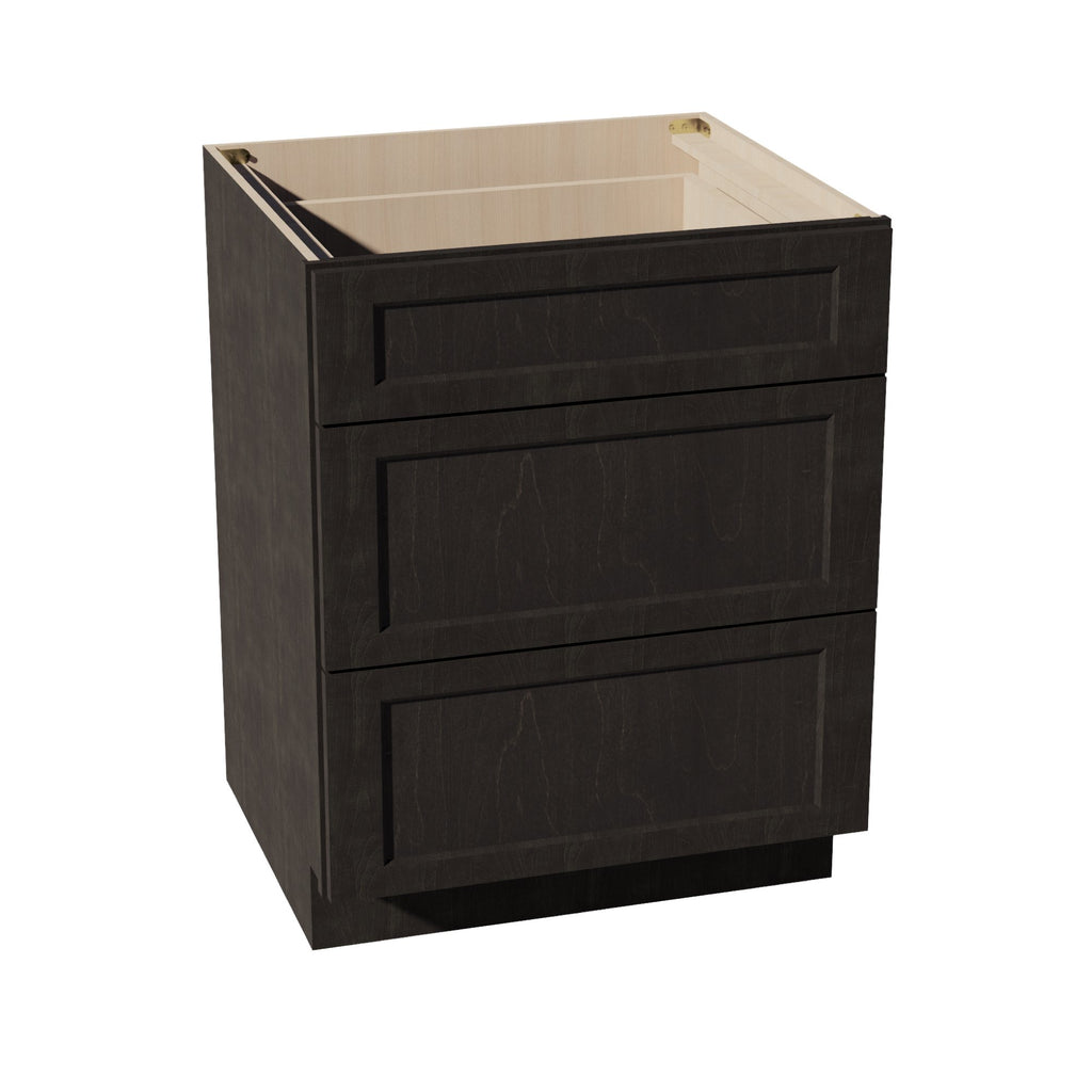 HG-DB27: Dark Gray Shaker 27" 3 Drawers Base Cabinet – homecabinets