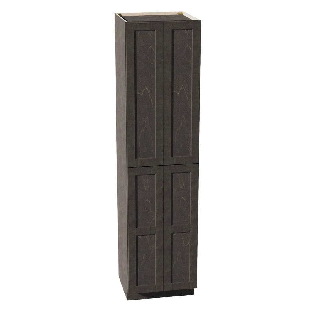 Dark Gray Shaker Tall Pantry Cabinet 24"W 4 Doors 6 Shelves Kitchen ...