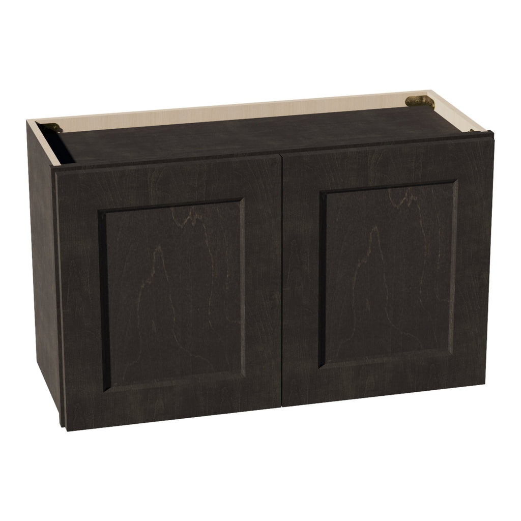 30"W x 18"H Standard Wall Cabinet 2 Doors RTA Kitchen Shaker W3018 Dark ...