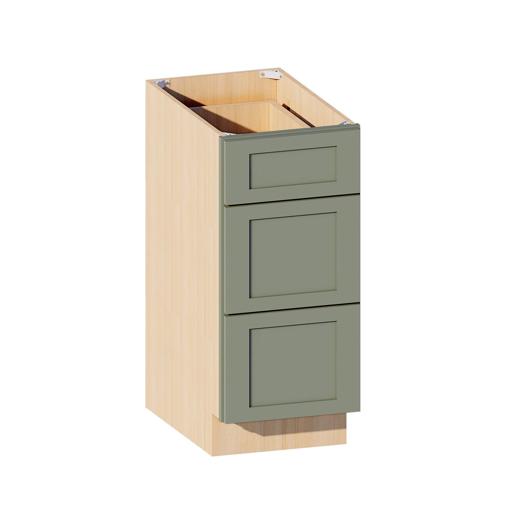 15"W Drawer Base Cabinet 3 Drawers RTA Kitchen Shaker 3DB15 Sage Green ...