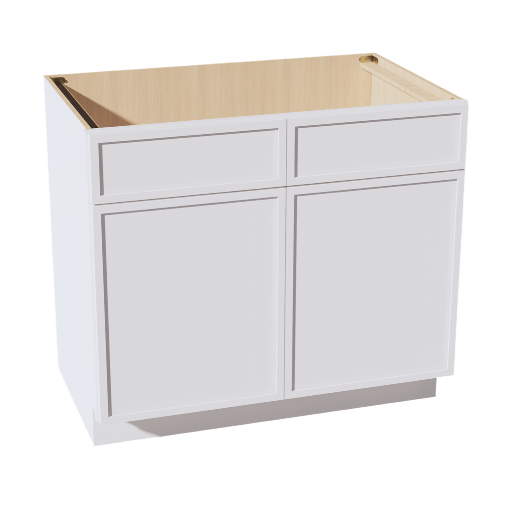 SF-SB39: Frost White Slim Shaker 39" 2 Doors 2 False Drawers Sink Base ...
