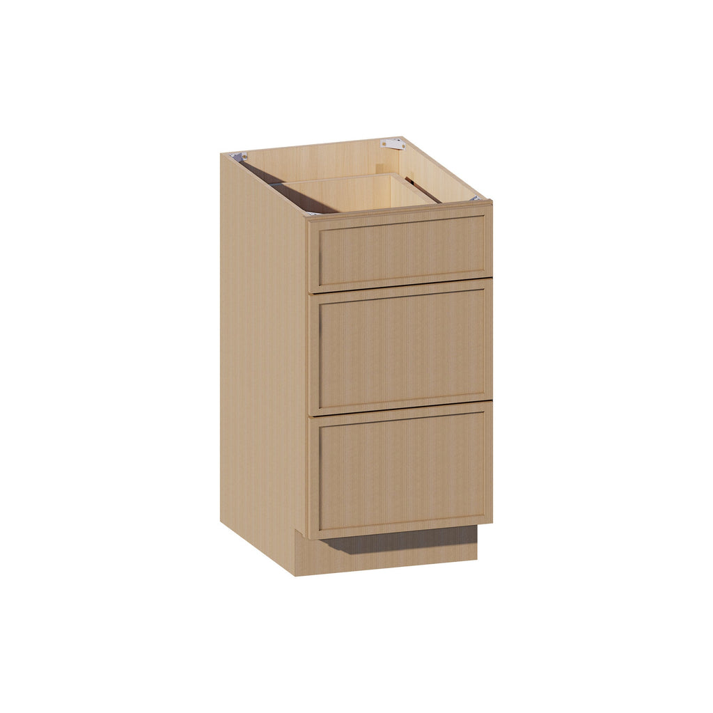 18"W Drawer Base Cabinet 3 Drawers RTA Kitchen Shaker 3DB18 Slim White ...